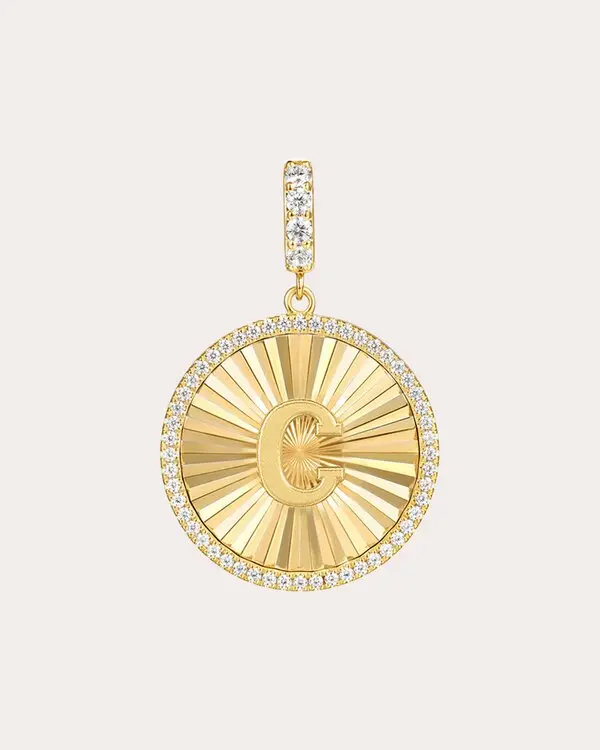 GABRIEL & CO. Diamond & 14k C Initial Medallion - Gold