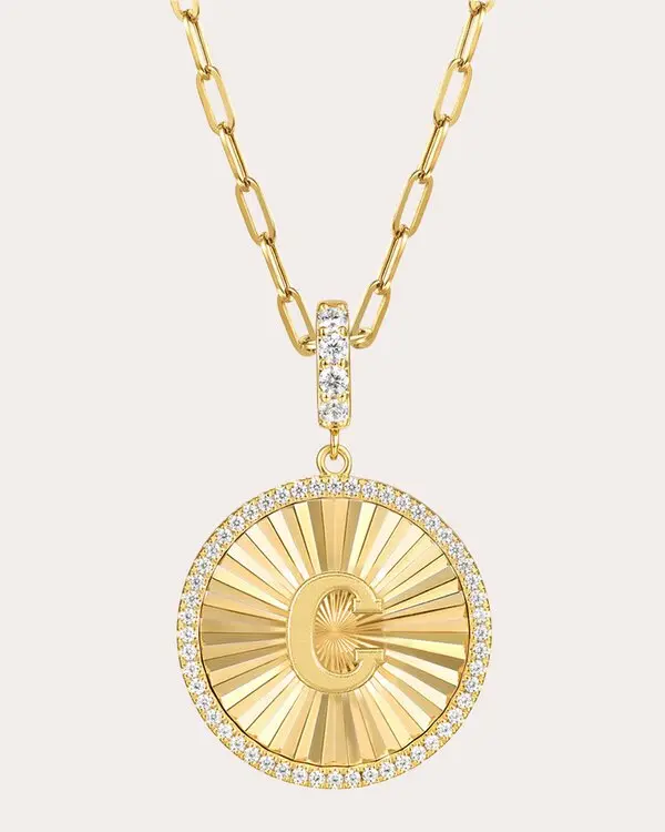 GABRIEL & CO. Diamond & 14k C Initial Medallion