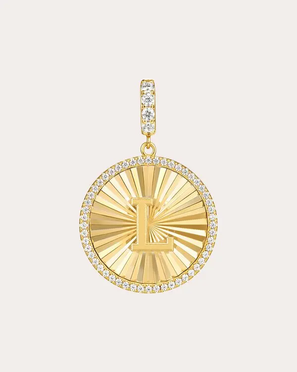 Gabriel & Co. Diamond & 14k "l" Initial Medallion - Yellow