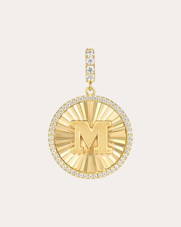 GABRIEL & CO. 14k Yellow Diamond & "m" Initial Medallion - Gold
