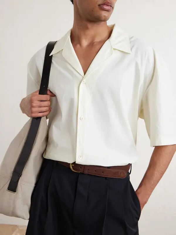 A KIND OF GUISE Samata Camp-collar Organic Cotton-poplin Shirt - Neutrals