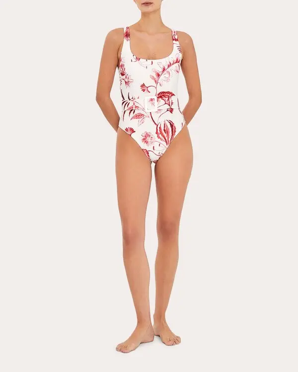 AGUACLARA La Vie Rouge Belted One-piece Swimsuit