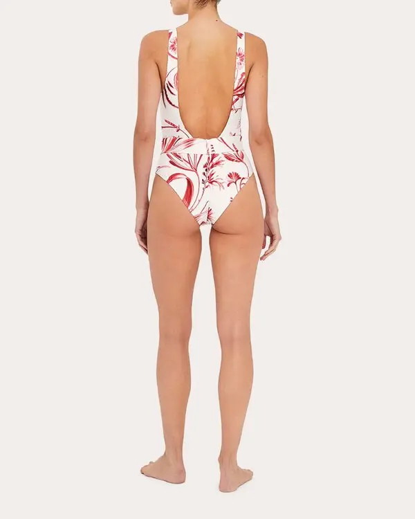 AGUACLARA La Vie Rouge Belted One-piece Swimsuit