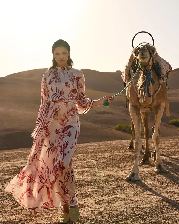 AGUACLARA La Vie Rouge Cotton Silk Maxi Dress