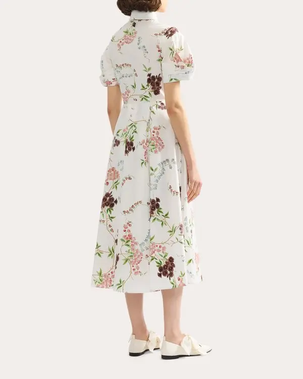 Erdem Floral Cotton Midi Shirt Dress