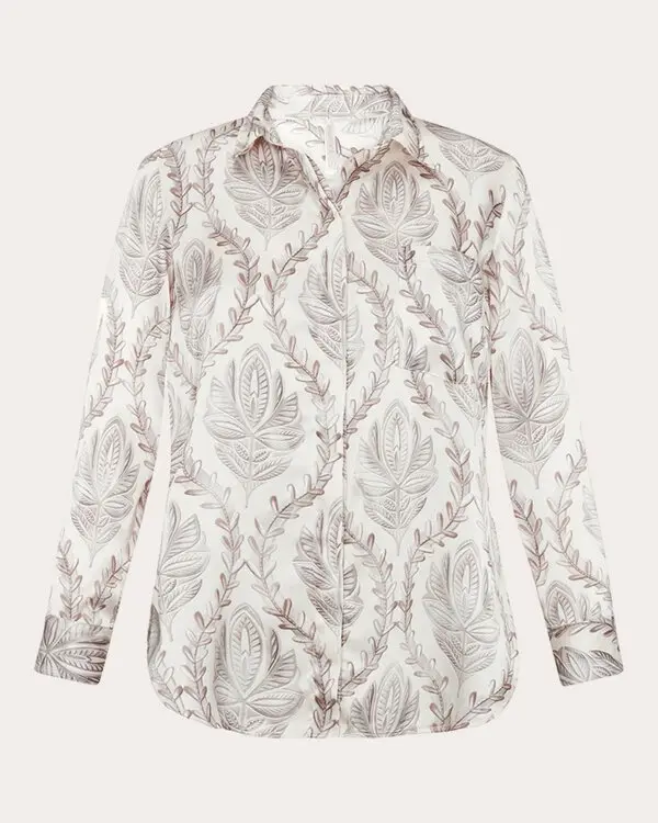 AGUACLARA Sultana Silk Button-up Top