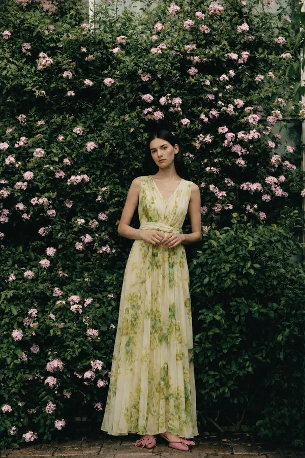 Erdem Floral Silk Creponne Gown