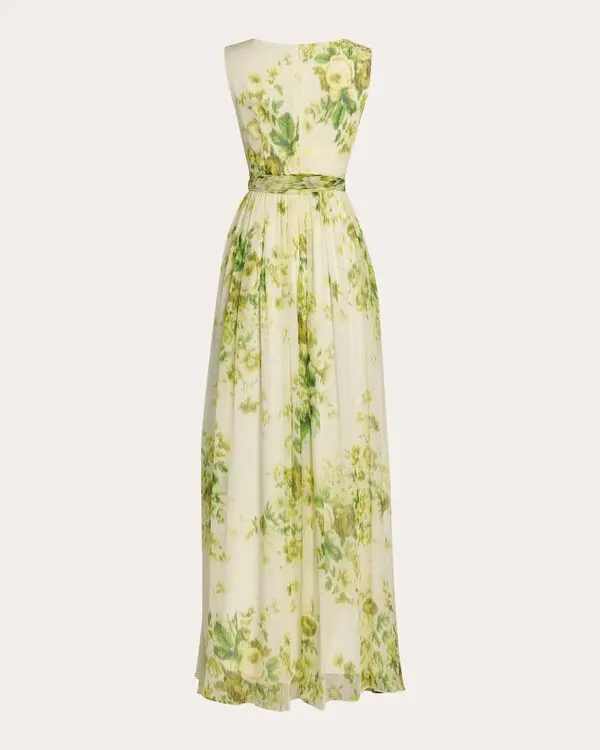 Erdem Floral Silk Creponne Gown