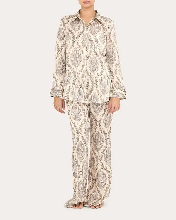 AGUACLARA Sultana Silk Pull-on Pants