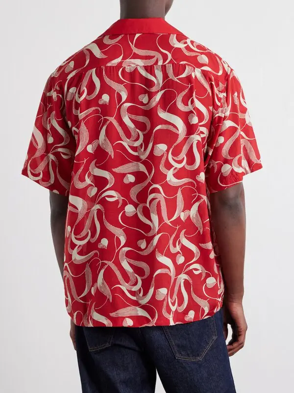 Kapital Camp-collar Printed Woven Shirt