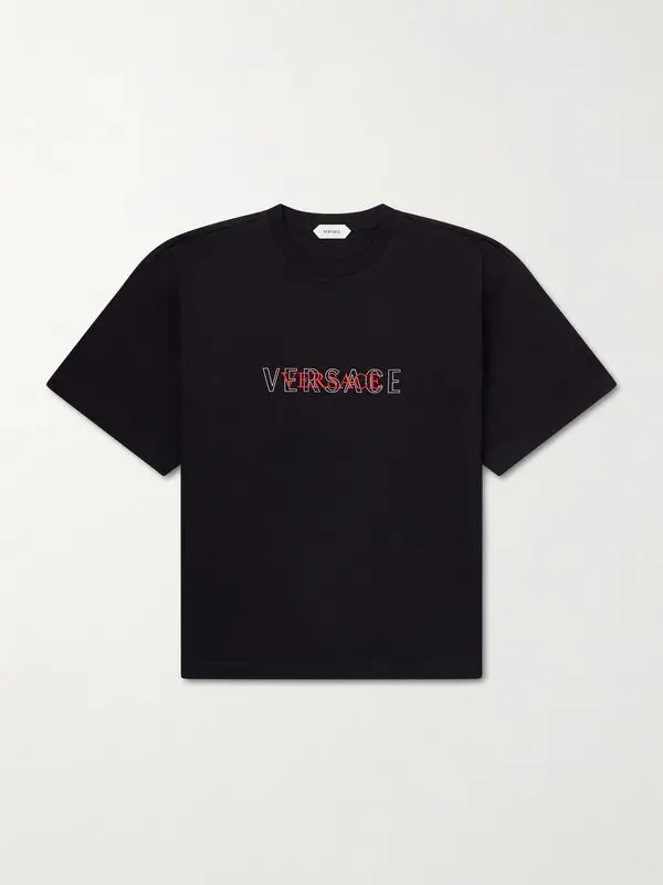 Versace Logo-detailed Cotton-jersey T-shirt