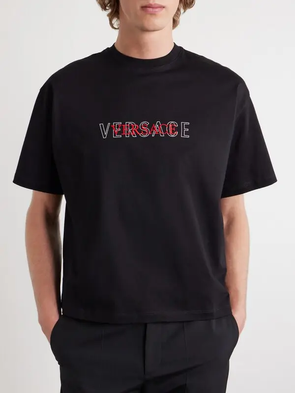 Versace Logo-detailed Cotton-jersey T-shirt