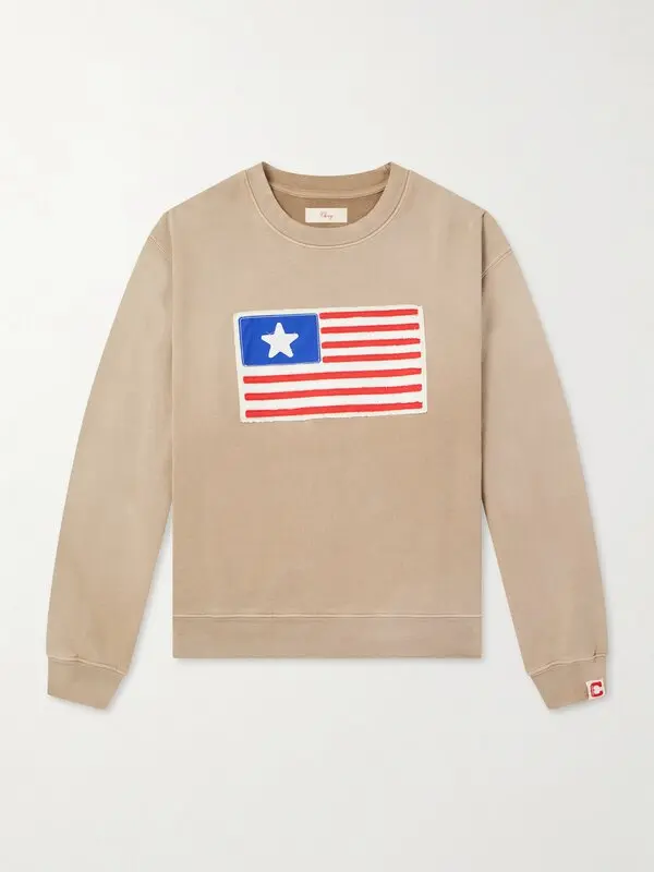 CHERRY LOS ANGELES Embroidered Cotton-jersey Sweater