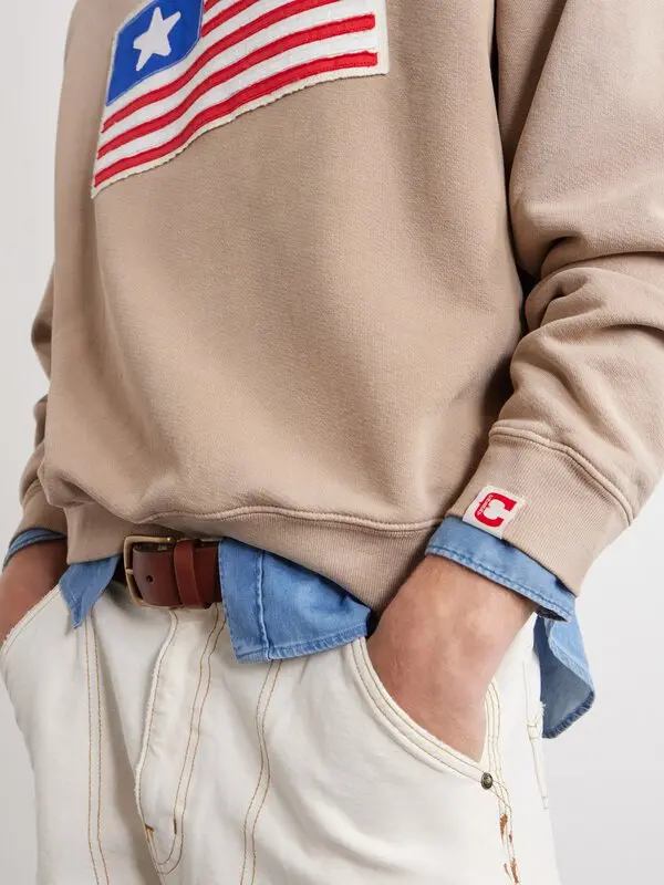 CHERRY LOS ANGELES Embroidered Cotton-jersey Sweater