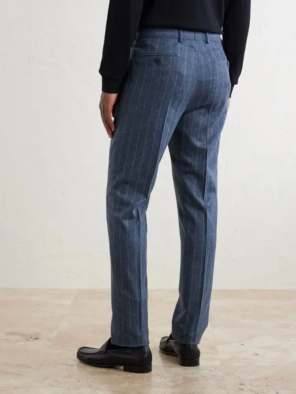 Caruso Pinstripe Wool And Cashmere-blend Suit Trousers
