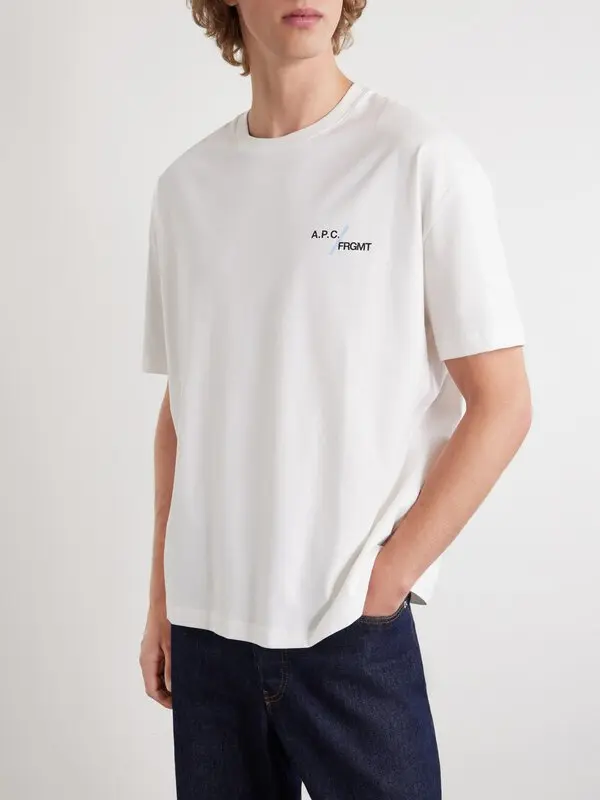 A.p.c. Fragment Logo-print Cotton-jersey T-shirt