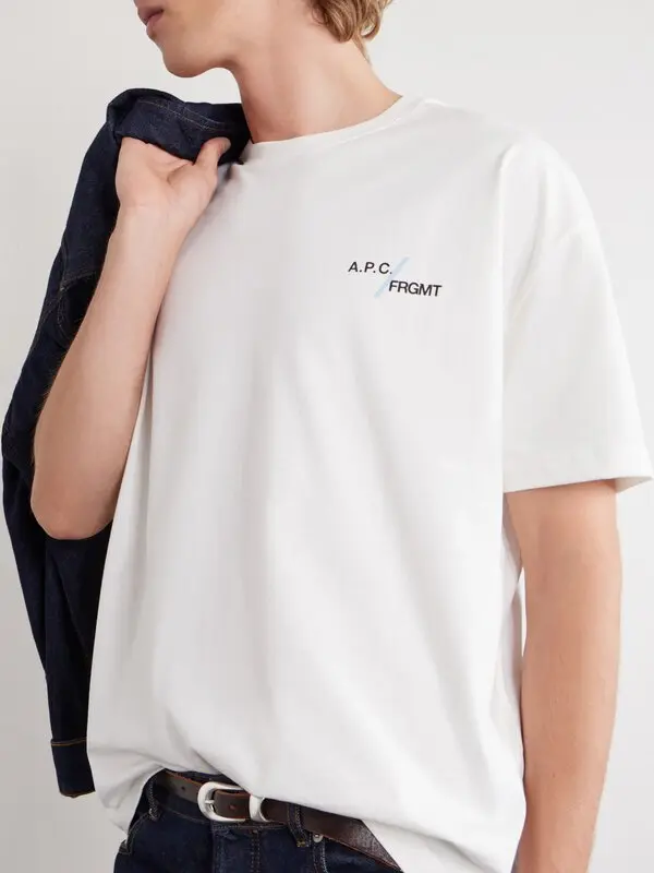A.p.c. Fragment Logo-print Cotton-jersey T-shirt
