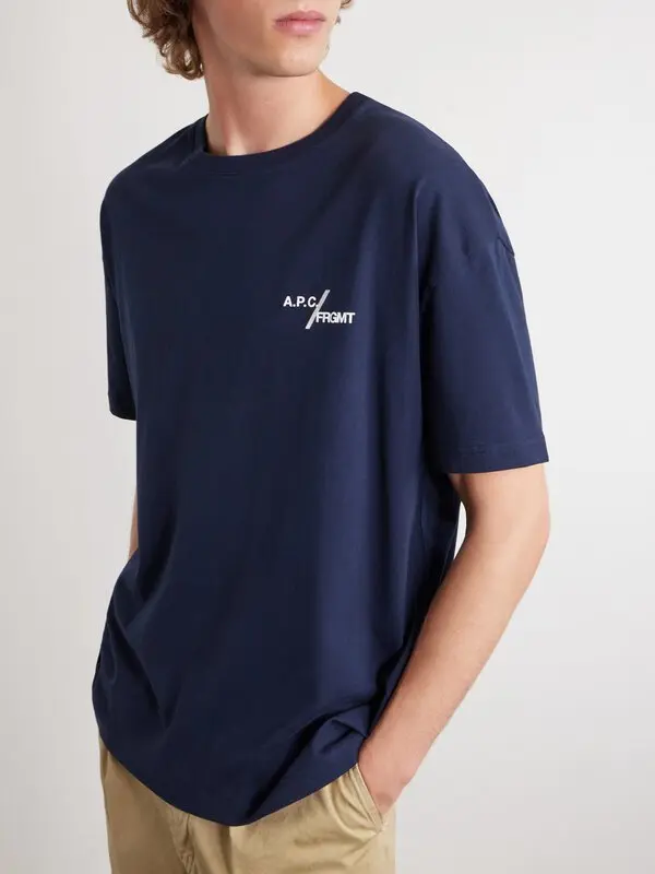 A.p.c. Fragment Logo-print Cotton-jersey T-shirt