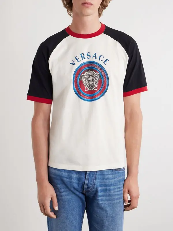 Versace Logo-print Cotton-jersey T-shirt