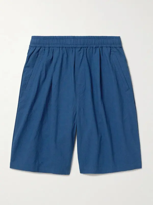 Folk Assembly Wide-leg Cotton-blend Shorts - Blue