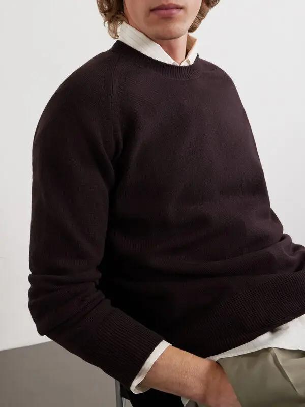 Eleventy Wool Crew Neck Sweater - Brown
