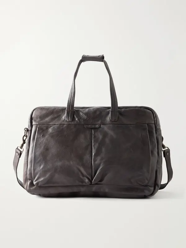 Officine Creative Helmet 056' Full-grain Leather Weekender Bag - Black