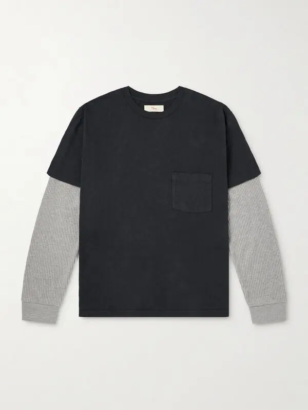 CHERRY LOS ANGELES Waffle-trim Cotton-jersey T-shirt