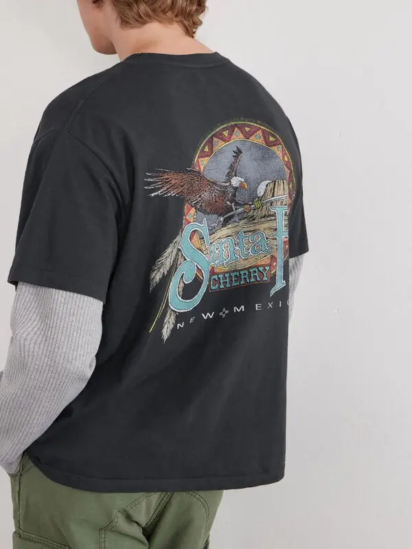 CHERRY LOS ANGELES Waffle-trim Cotton-jersey T-shirt