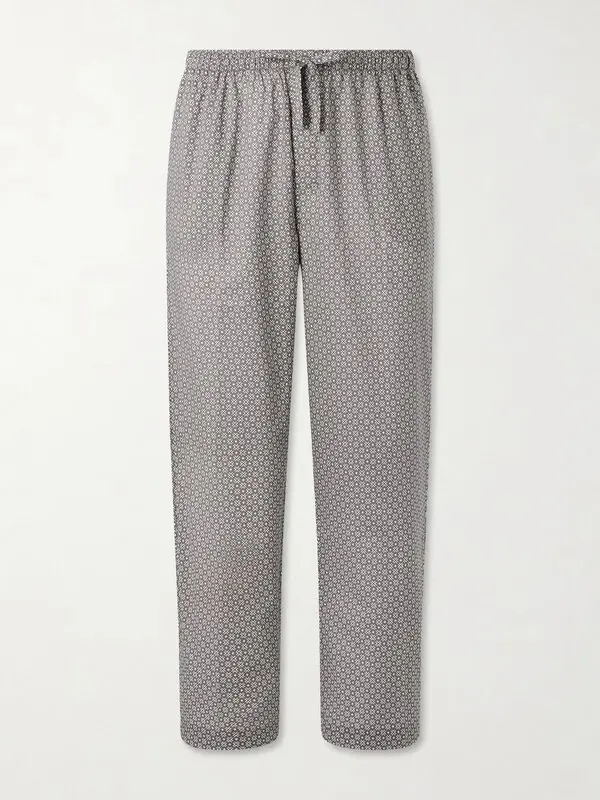 Derek Rose Printed Cotton-poplin Pyjama Trousers - Brown