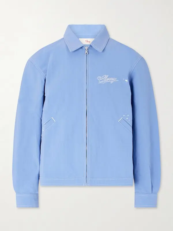 CHERRY LOS ANGELES Logo-embroidered Paint-splattered Shell Jacket