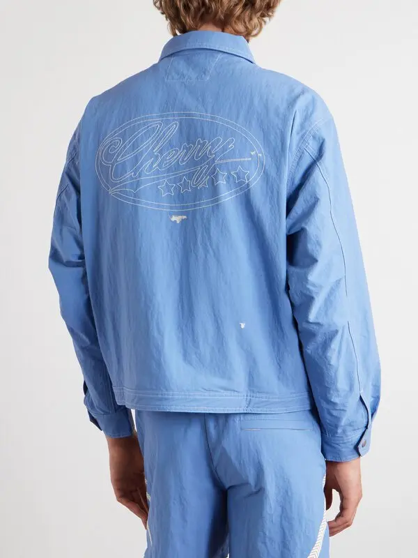 CHERRY LOS ANGELES Logo-embroidered Paint-splattered Shell Jacket