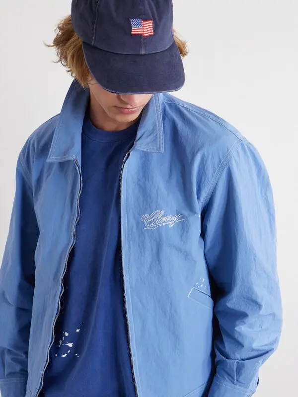 CHERRY LOS ANGELES Logo-embroidered Paint-splattered Shell Jacket