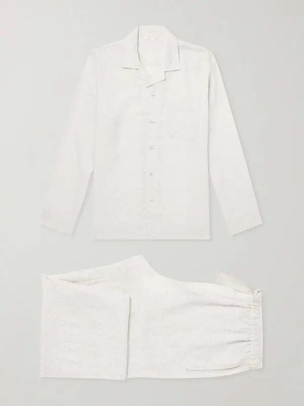 Derek Rose Milan 31 Printed Linen Pyjama Set