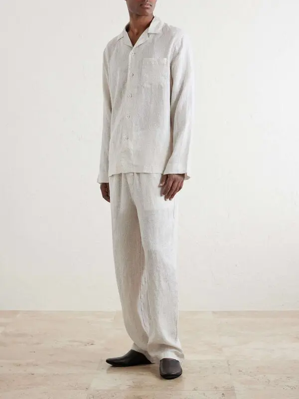 Derek Rose Milan 31 Printed Linen Pyjama Set