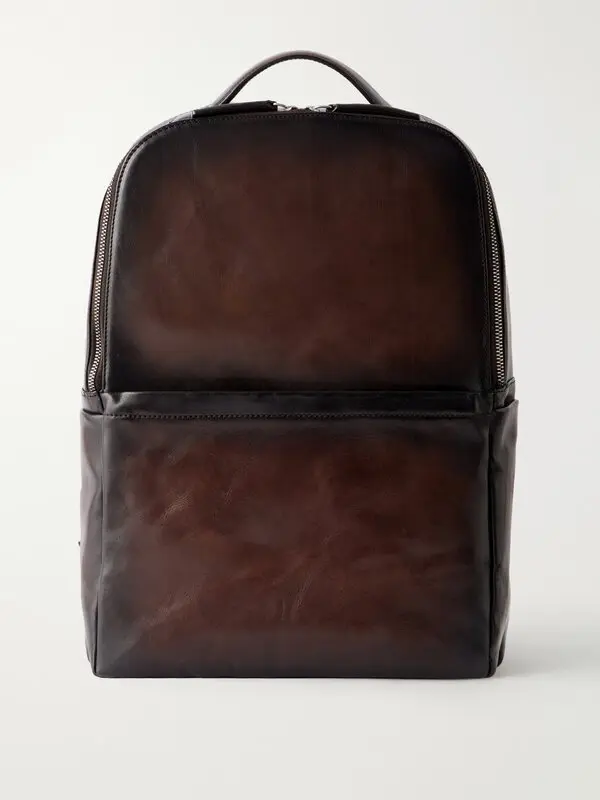 Officine Creative Quentin 023 Full-grain Leather Backpack - Brown