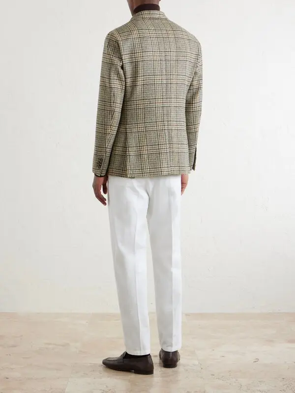 Caruso Butterfly Checked Wool Blazer