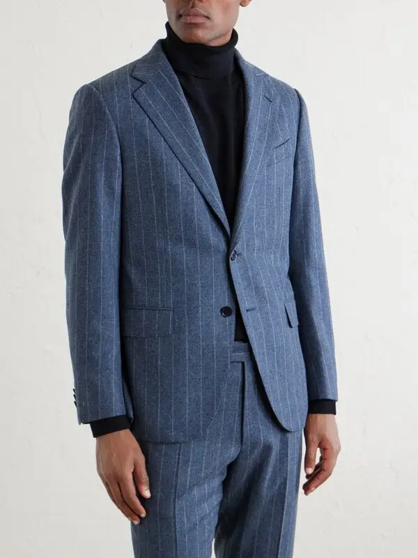 Caruso Norma Pinstripe Wool And Cashmere-blend Suit Jacket