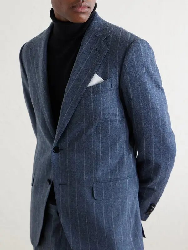 Caruso Norma Pinstripe Wool And Cashmere-blend Suit Jacket