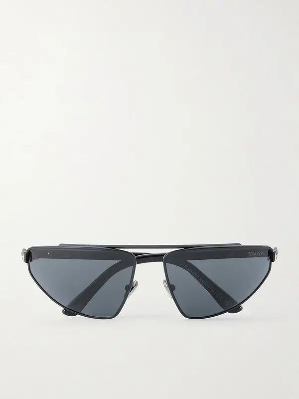 TOM FORD Parker-02 Aviator Metal Sunglasses - Black