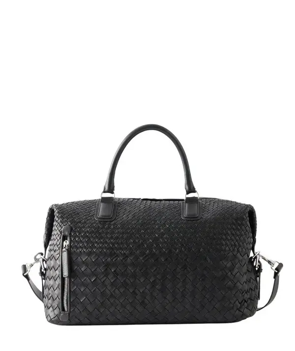 Officine Creative Woven Leather Weekend Bag - Black