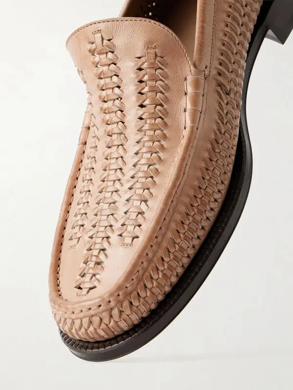 Brunello Cucinelli Woven Leather Loafers