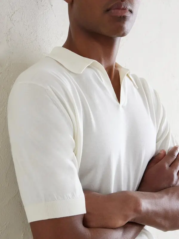 John Smedley Noah Sea Island Cotton Polo Shirt - Neutrals