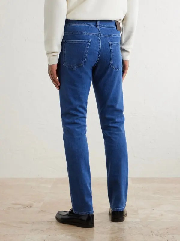 Canali Straight-leg Cotton And Cashmere-blend Jeans