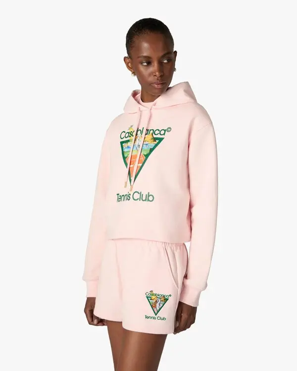 Casablanca Embroidered Tennis Club Sweatshorts - Pink