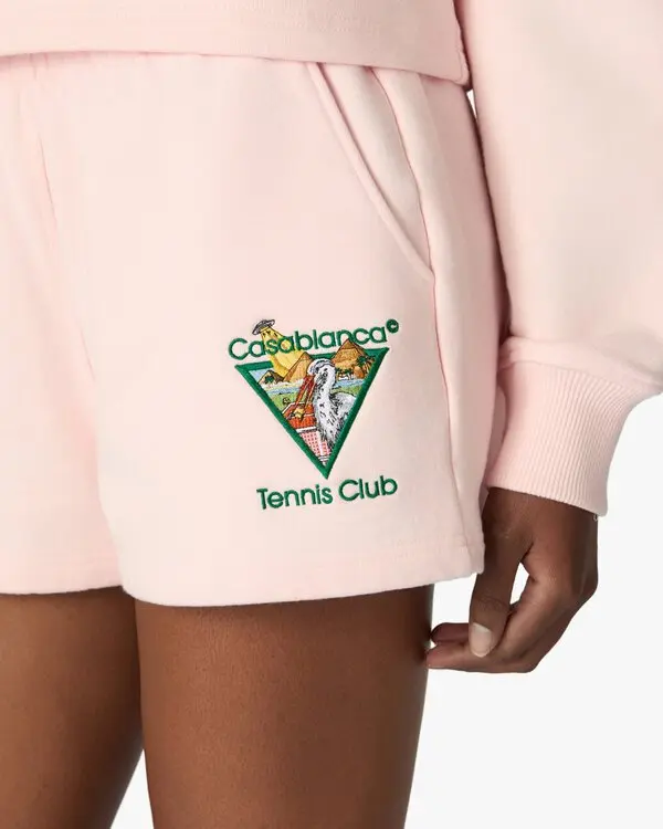 Casablanca Embroidered Tennis Club Sweatshorts - Pink