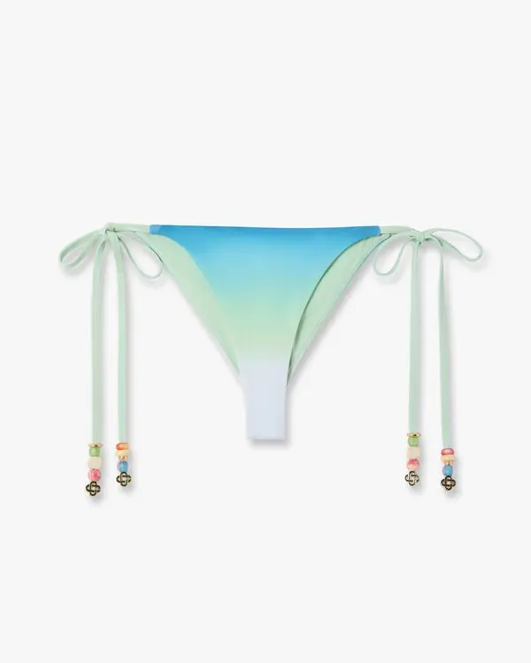 Casablanca Gradient String Beaded Bikini Bottom - Green