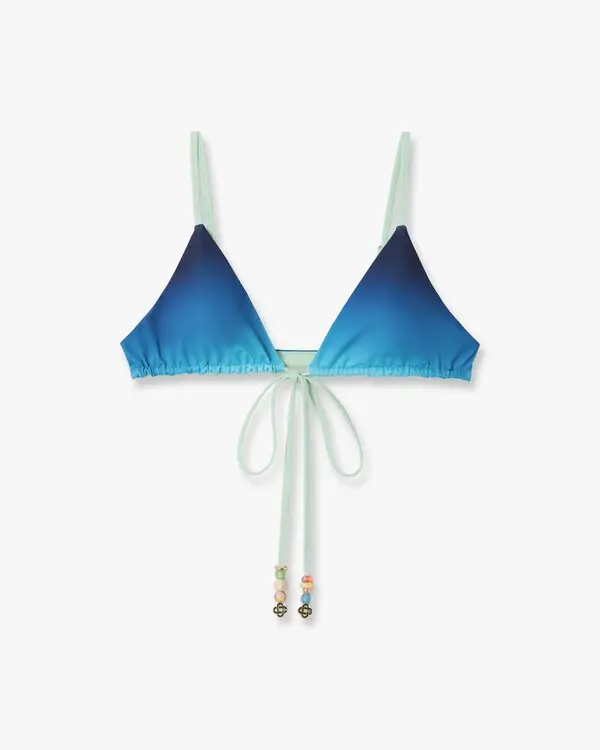 Casablanca Gradient String Beaded Bikini Top - Green
