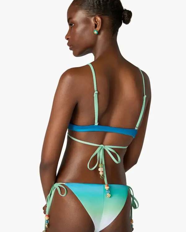Casablanca Gradient String Beaded Bikini Top