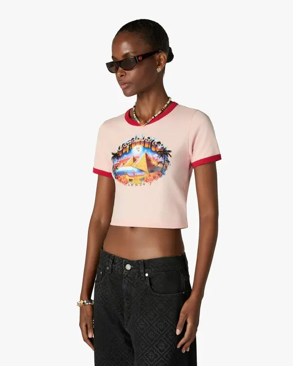 Casablanca Pyramid Tourism Cropped T-shirt