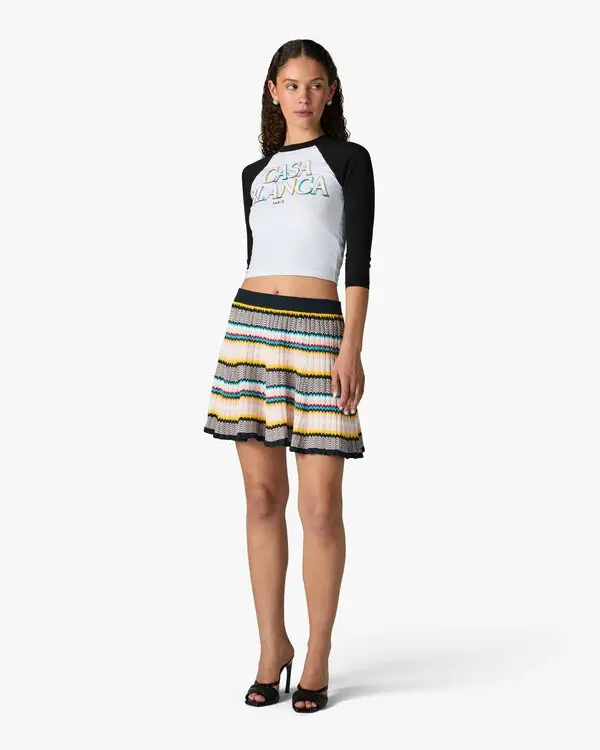 Casablanca Knit Chevron Mini Skirt